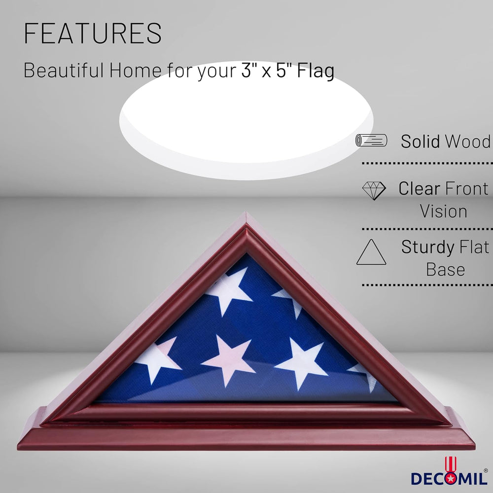 3x5 Flag Display Case - Small Flag Shadow Box for 3x5 Flag (Not for Bu