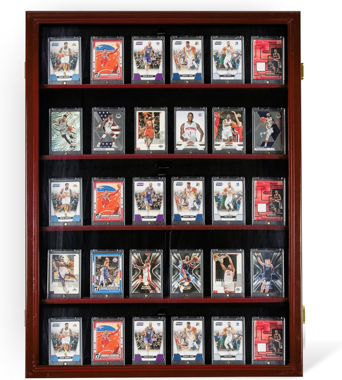 Graded Sports Card Display Case - Trading Card Collection Cabinet for