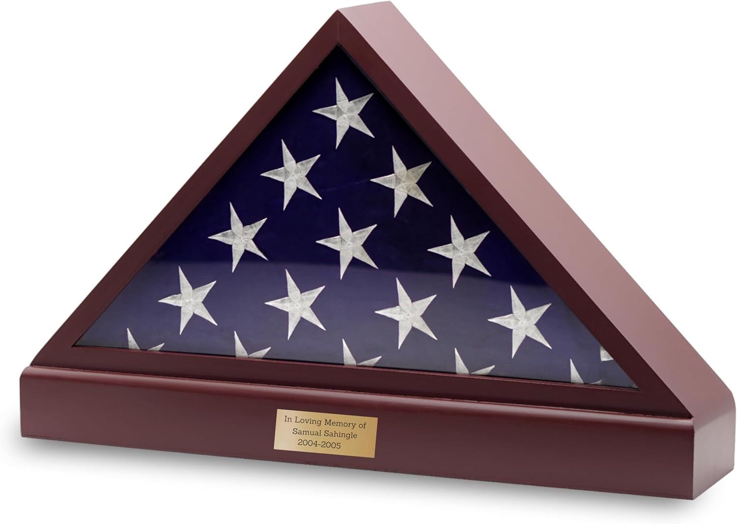 Personalized Burial Flag Display Case, 5x9 Flag Display Stand , Flag C