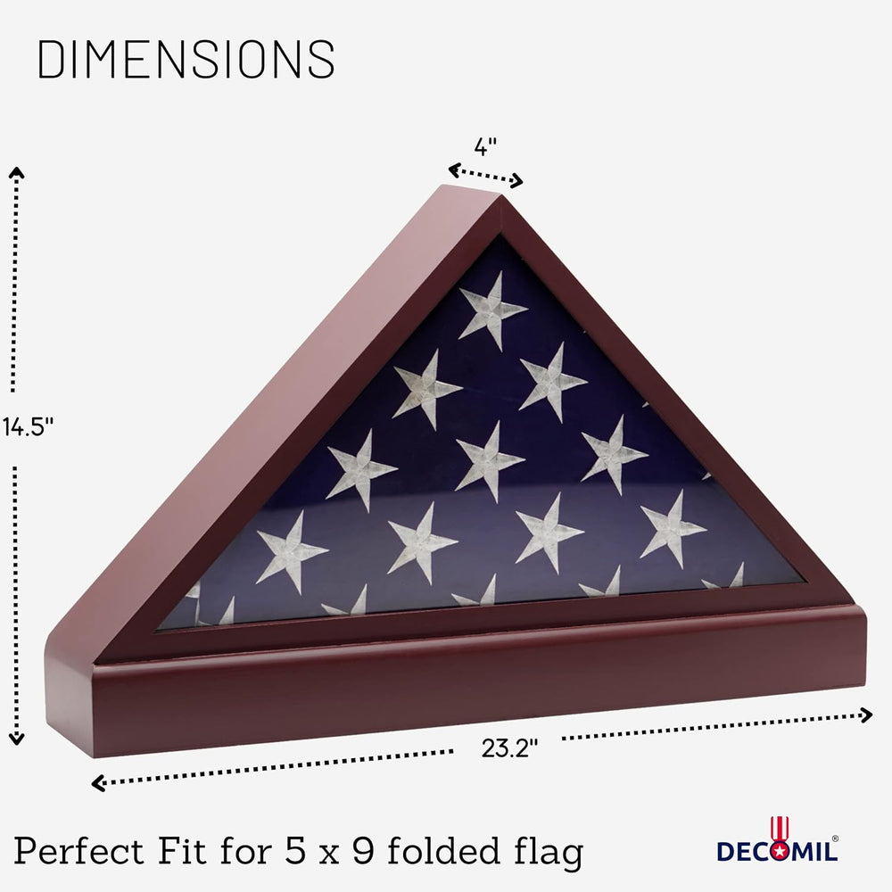 Personalized Burial Flag Display Case, 5x9 Flag Display Stand , Flag C